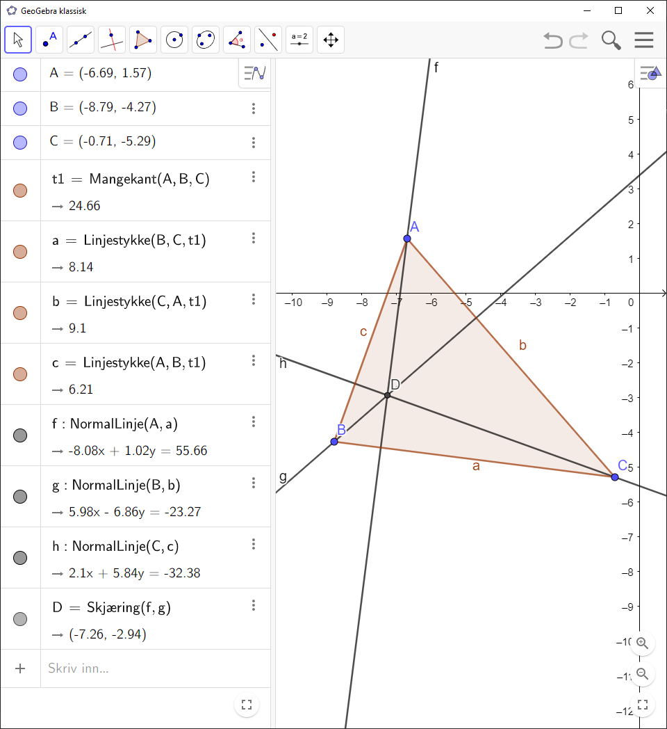 Hvordan finne ortosenter og høyder med GeoGebra | House of Math