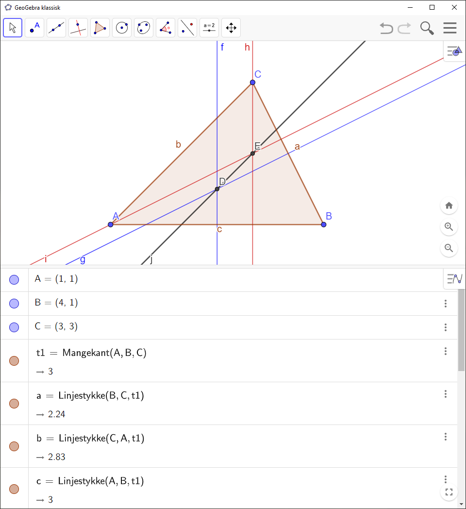 Hvordan finne Eulerlinjen med GeoGebra | House of Math