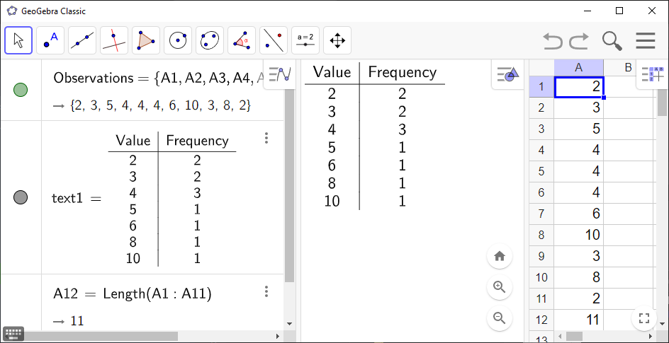 How to Make a Frequency Table with GeoGebra | House of Math