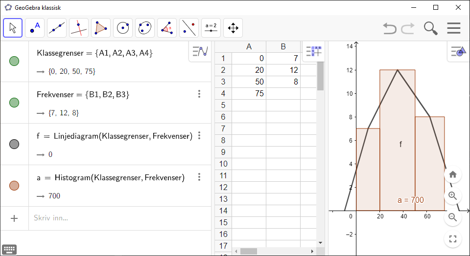 Hvordan lage et histogram i GeoGebra | House of Math