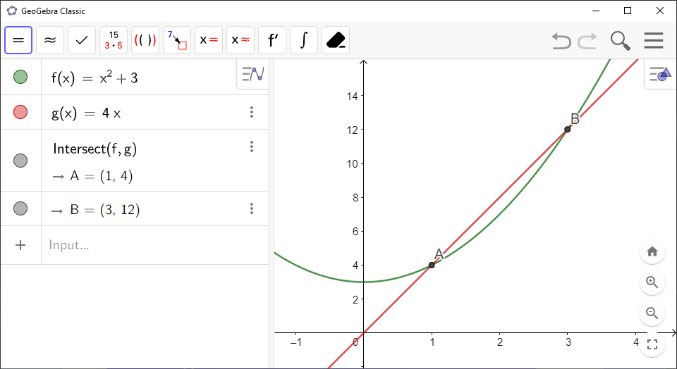 How to Find Intersection Between Graphs in GeoGebra | House of Math