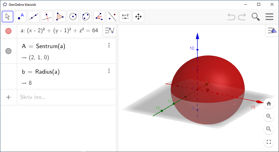 Hvordan tegne en kule i GeoGebra | House of Math