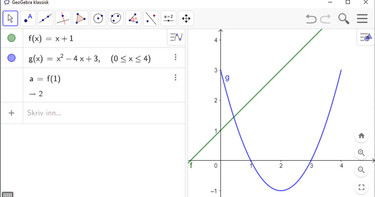 Hvordan lage en funksjon i GeoGebra