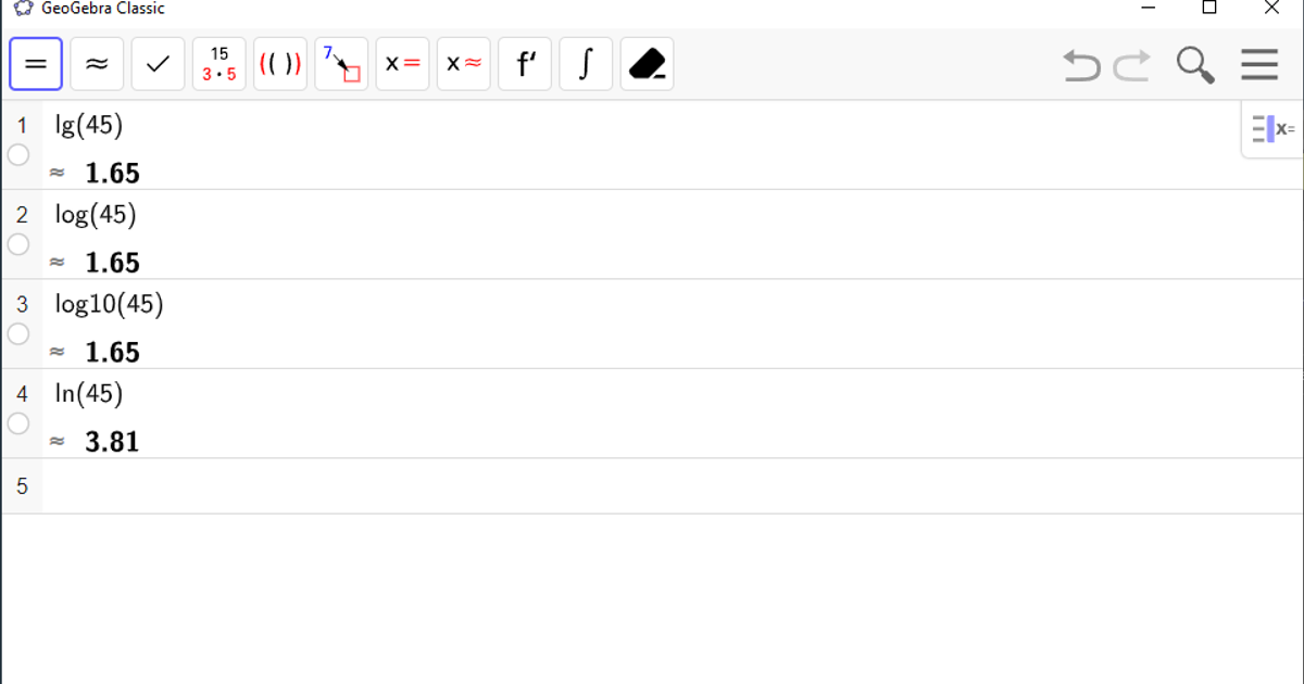 How to Compute Logarithms in GeoGebra