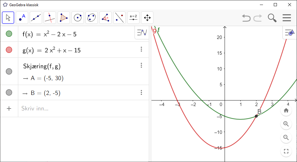 Hvordan løse likninger i GeoGebra | House of Math