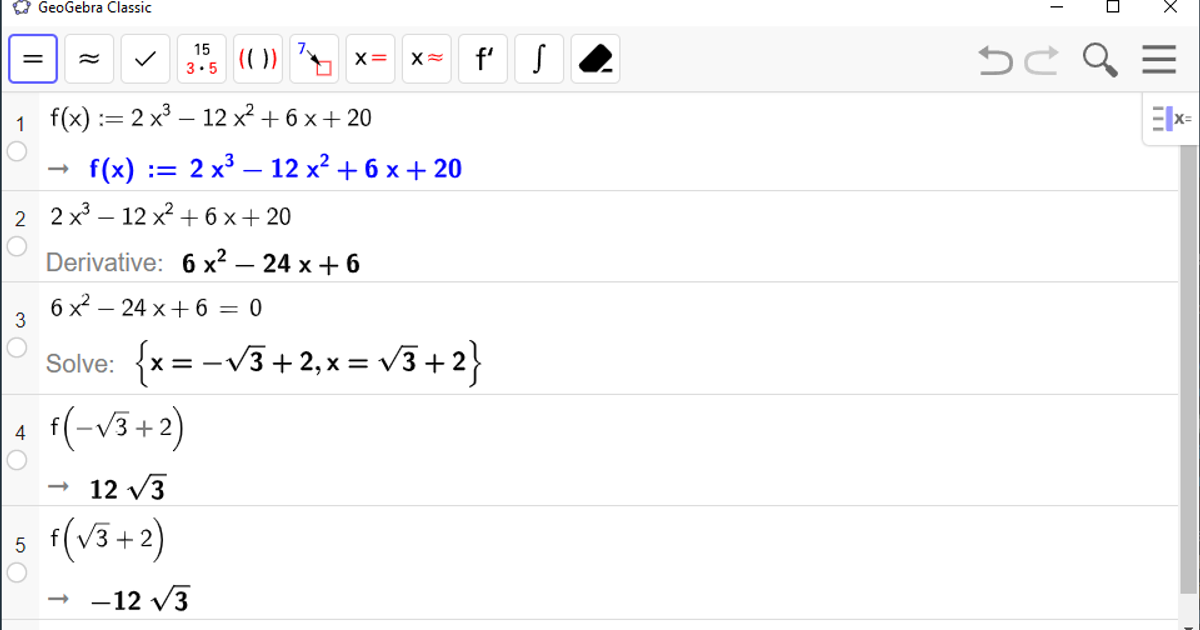 How to Find Stationary Points in GeoGebra