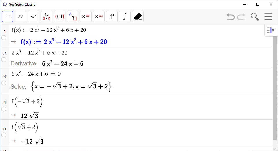 How to Find Stationary Points in GeoGebra | House of Math