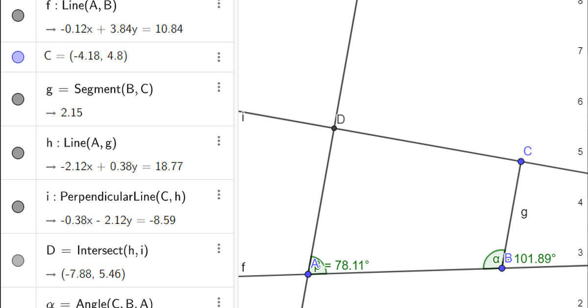 How to Construct Supplementary Angles in GeoGebra