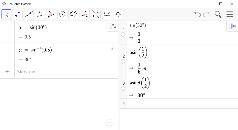 Hvordan regne ut sinus, cosinus og tangens med GeoGebra | House of Math