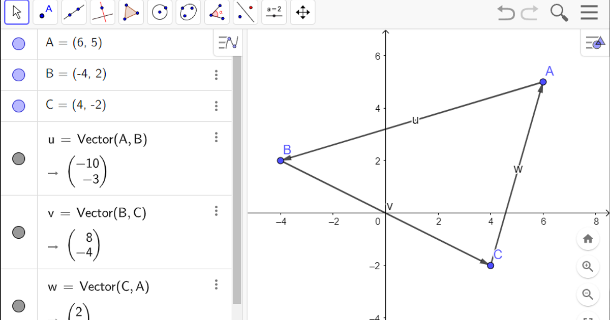 How to Graph Vector Sums and Differences in GeoGebra