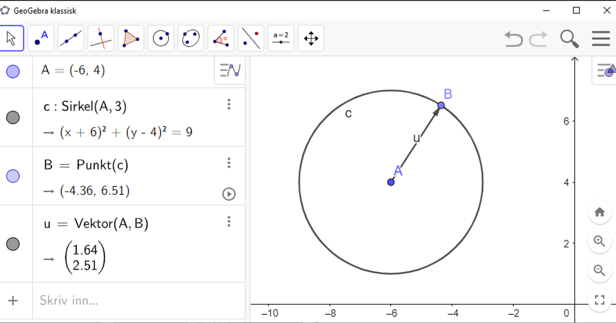 Hvordan tegne vektor med en bestemt lengde i GeoGebra | House of Math
