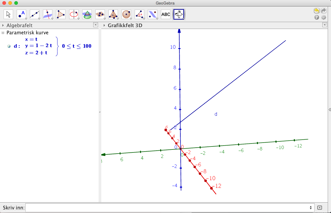 Hvordan skrive parameterframstilling i GeoGebra | House of Math