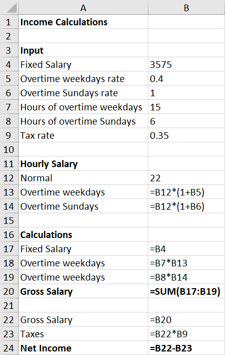 Excel Template for Calculating Your Monthly Paycheck | House of Math