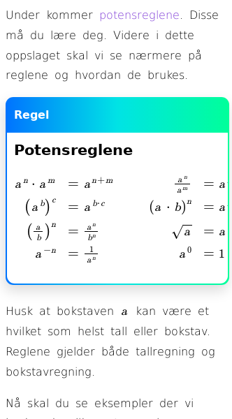Potenser og røtter | Gratis oppslagsverk i matte