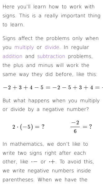 Signs| Free Math Encyclopedia
