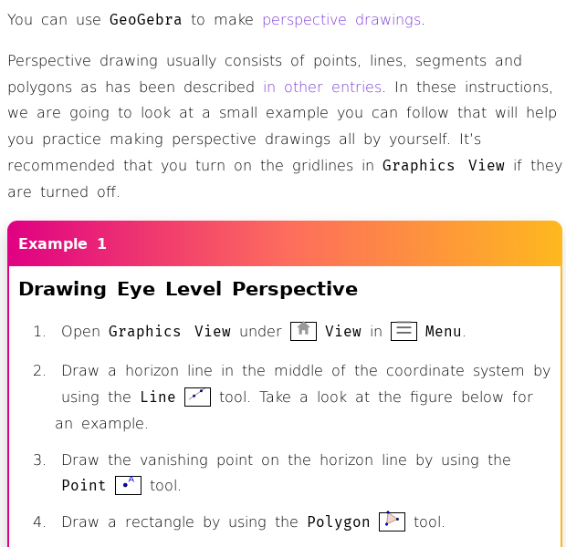 Perspective Drawing | Geometry | Free GeoGebra Guide | House of Math