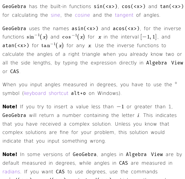 Trigonometric Calculations in GeoGebra | Free Guide | House of Math