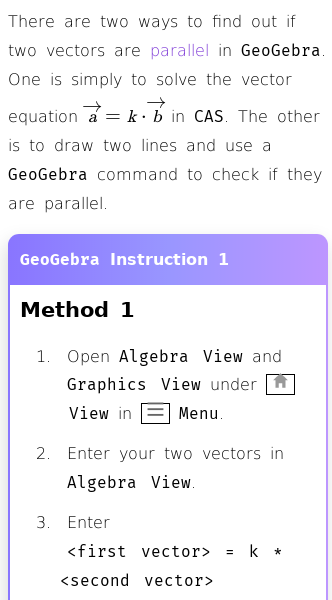 Two-dimensional Vectors in GeoGebra | Free Math Guide | House of Math