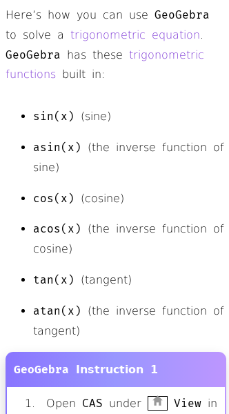 Trigonometric Calculations in GeoGebra | Free Guide