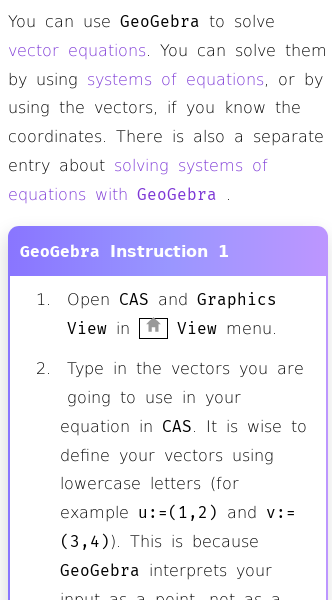 Vector Calculations in GeoGebra | Free Math Guide