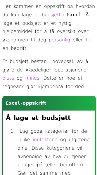 Budsjett og regnskap i Excel | Gratis mal til formler