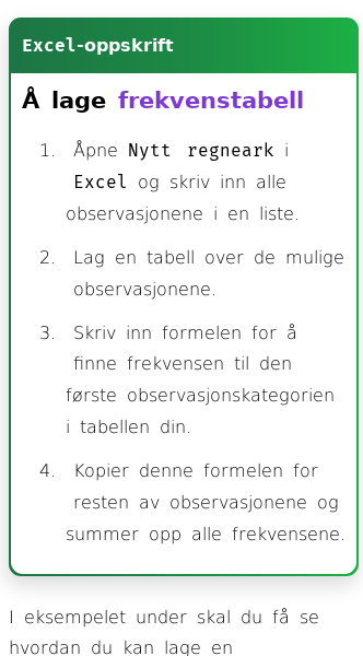 Frekvenstabeller i Excel | Gratis mal | House of Math