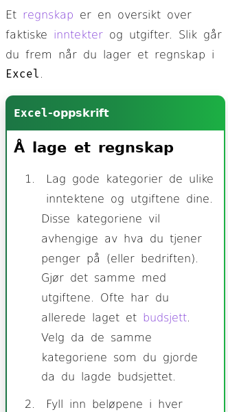 Budsjett og regnskap i Excel | Gratis mal til formler