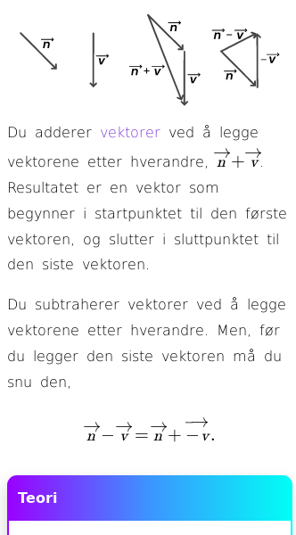 Vektorer | Gratis oppslagsverk i matte | Lettforståelig | House of Math