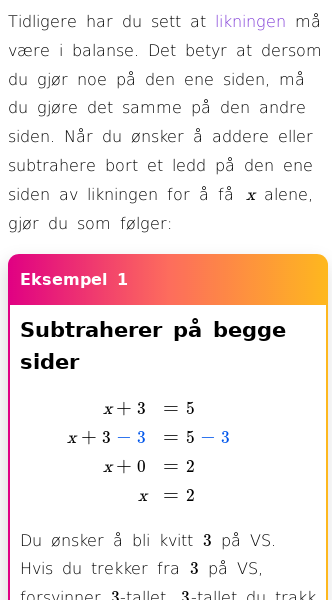 Likninger og ulikheter | Gratis oppslagsverk i matte | House of Math