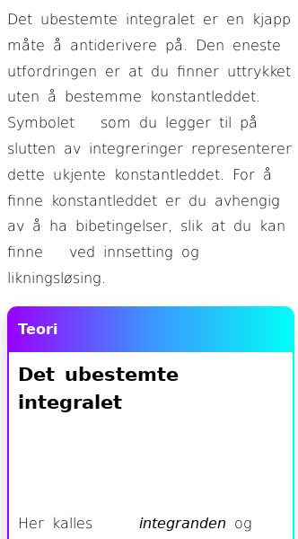Integraler | Gratis oppslagsverk i matte