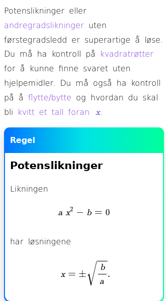 Likninger | Gratis oppslagsverk i matte | House of Math