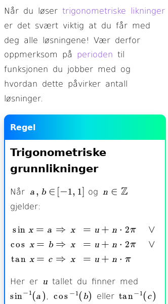 Trigonometriske setninger | Gratis oppslagsverk i matte | House of Math