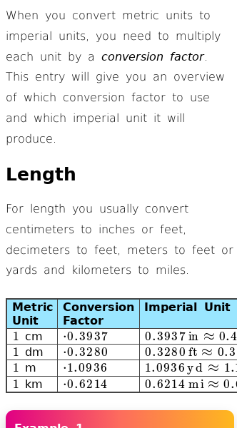 Converting Between Metric and Imperial Units
