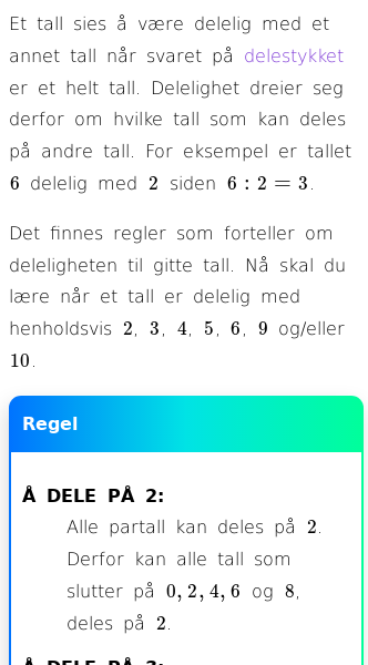 Deling | Gratis oppslagsverk i matte | Lettforståelig | House of Math
