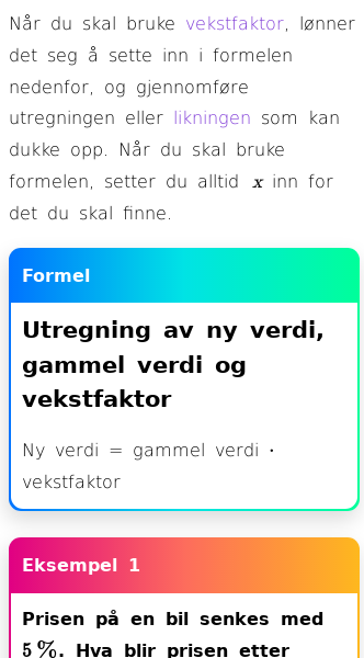 Prosentregning | Gratis oppslagsverk i matte
